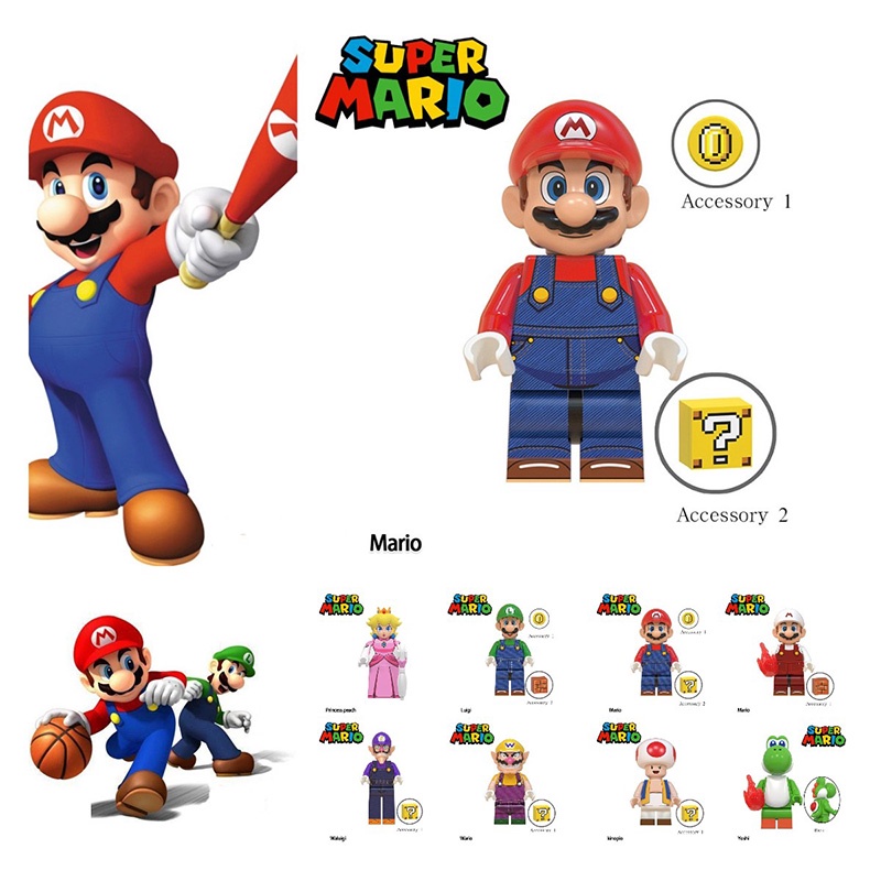 Educational Building Wm6103 Blocks Toy Set, Mario Theme Luigi Bros ...