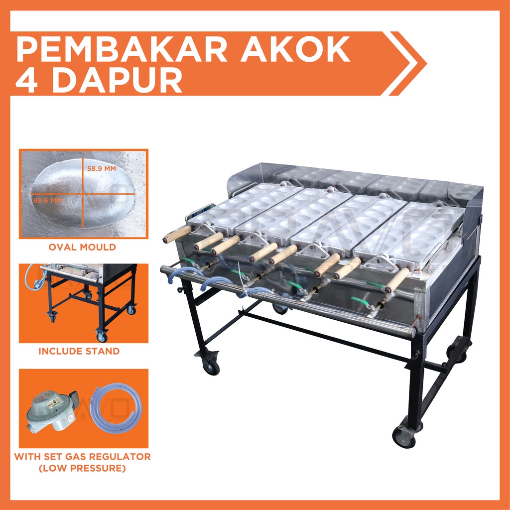 Bravo Kuih Akok Maker Pembakar Akok 4 Dapur Mesin Akok | Shopee Malaysia