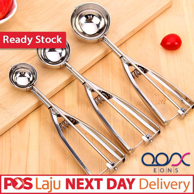HEAVY DUTY 💖 4/5/6cm Stainless Steel Ice Cream Scoop Scooper Mashed ...