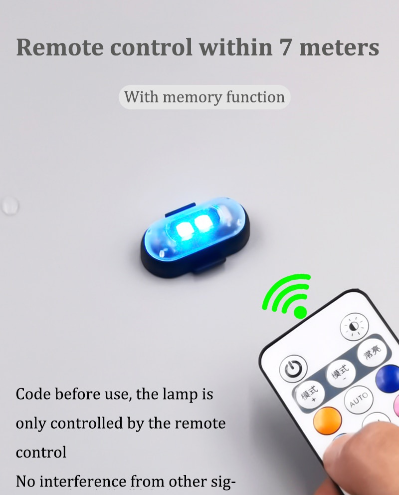 6Pcs Wireless Remote Control Strobe Light LED Warning 7 Colors Aircraft ...