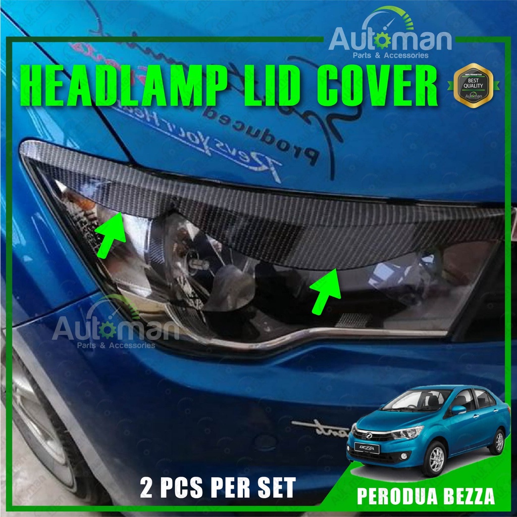 Perodua Bezza 2016 - 2019 Carbon Black Chrome - Eyelid Lip Eye brow ...