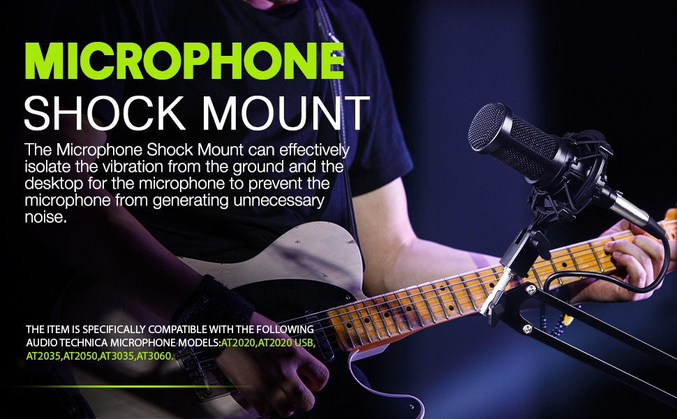 AT2020 Microphone shock mount with pop filter, [Custom made for AT2020 ...