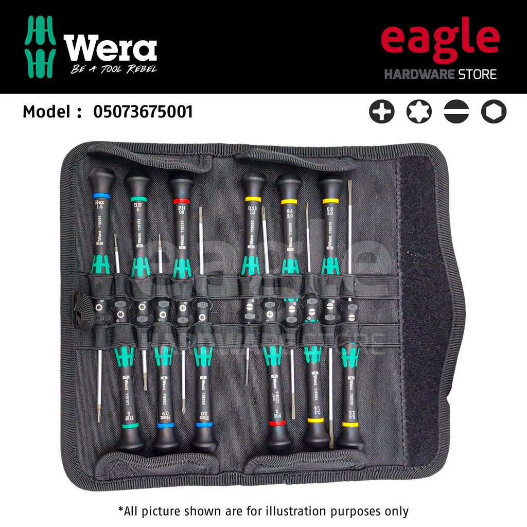 Wera 05073675001 Kraftform Micro 12 Universal 1 Screwdriver Set ...