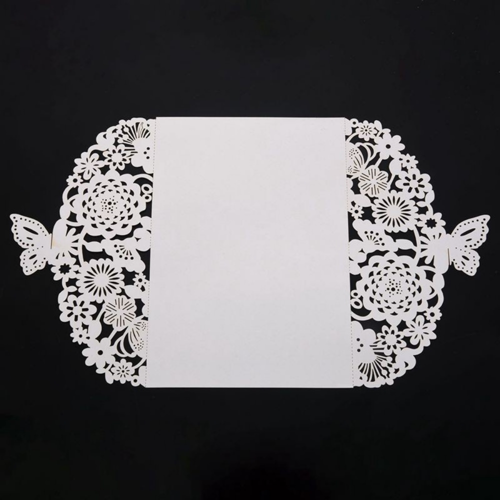 10pcs/pack Delicate Carved Butterflies Wedding Invitation Card 5R ...