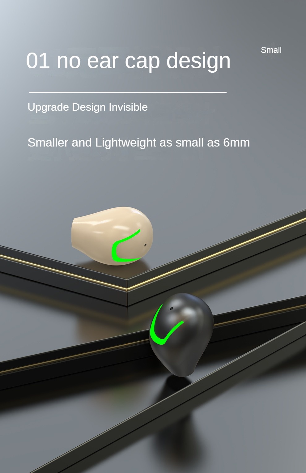 Mini Invisible Headset Bluetooth 5.3 in-ear Earphones TWS Wireless ...