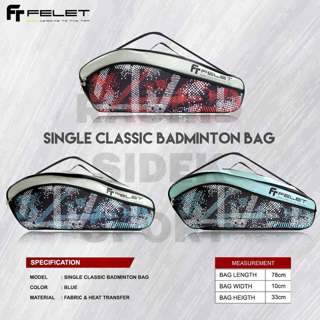 FELET SINGLE CLASSIC Badminton Racket Bag Single Zip Badminton Bag ...