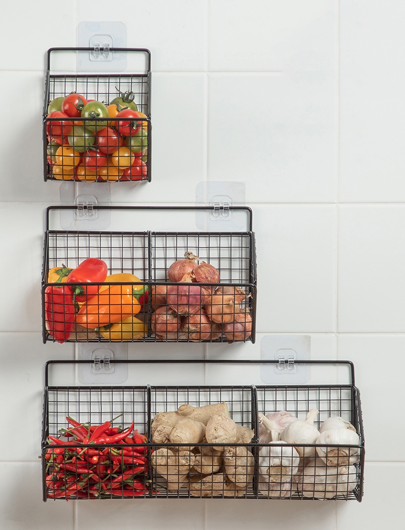 Wall mounted onion and ginger seasoning storage rack in household ...