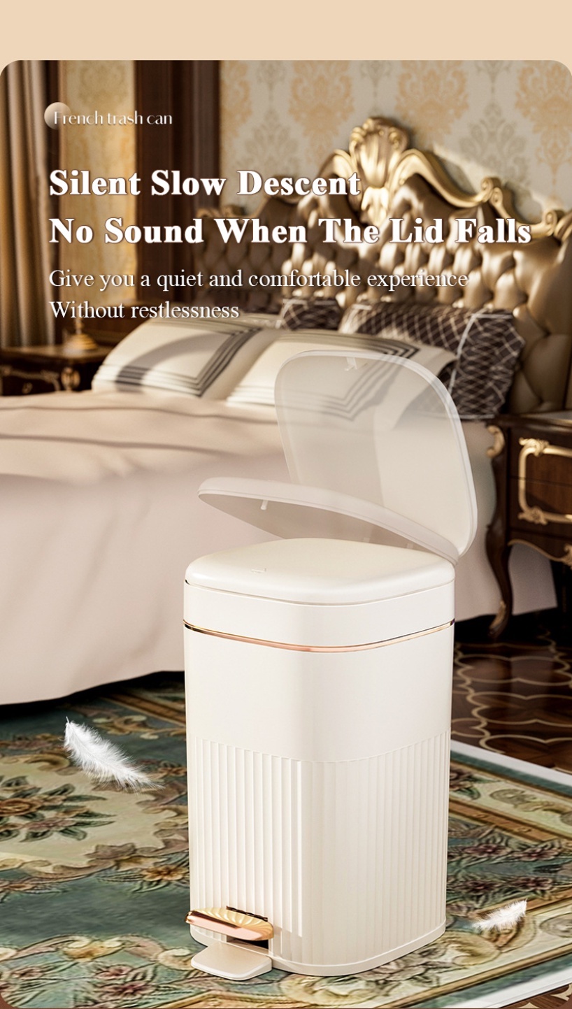 【IN STOCK】Dustbin 8-15L Light Luxury Trash Bin with Cover Toilet Large ...