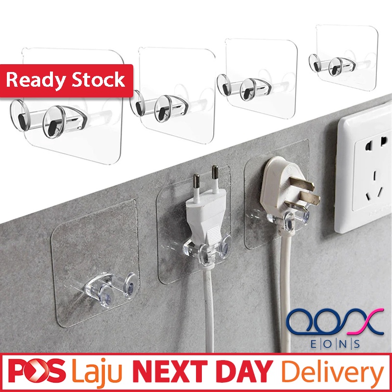 EASY INSTALLATION 💖 Strong Adhesive Plug Socket Hook Holder Wall ...