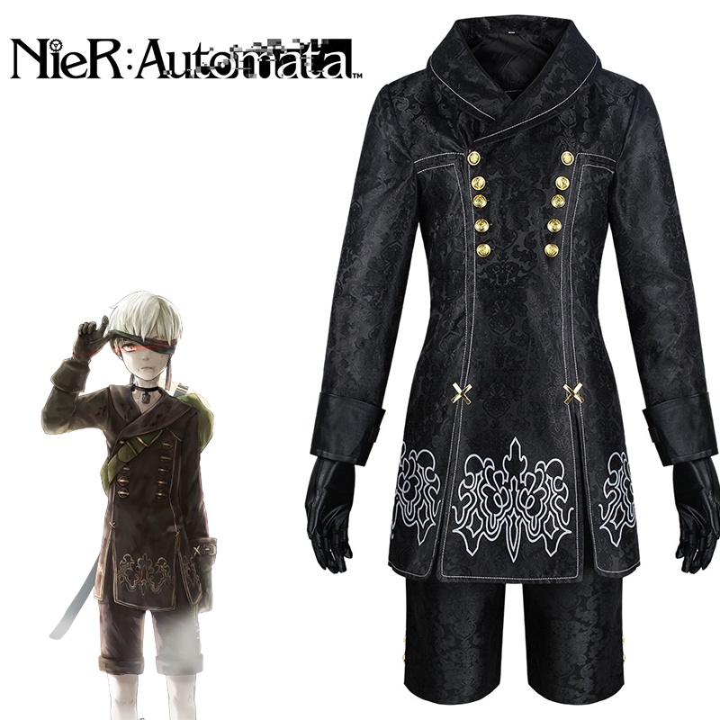 NieR 2B Yorha Cosplay Costume Dress 9S Wig Hair Full Set with Eyeshade ...