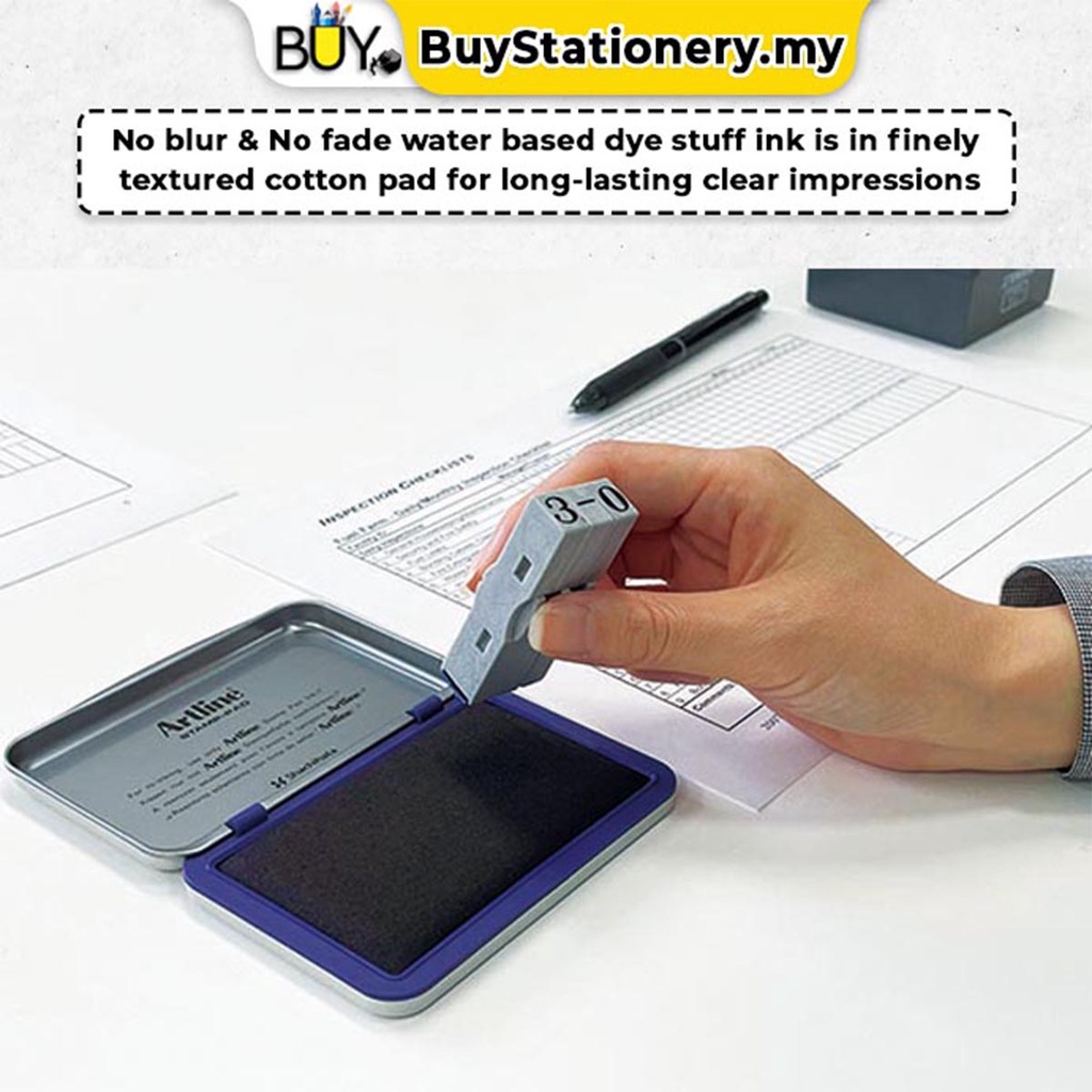 Artline Stamp Pad Cop Nama Stamp Rubber Stamp Chop Stamp Pad Ink (1s/BOX) Dakwat Cop Jari ...