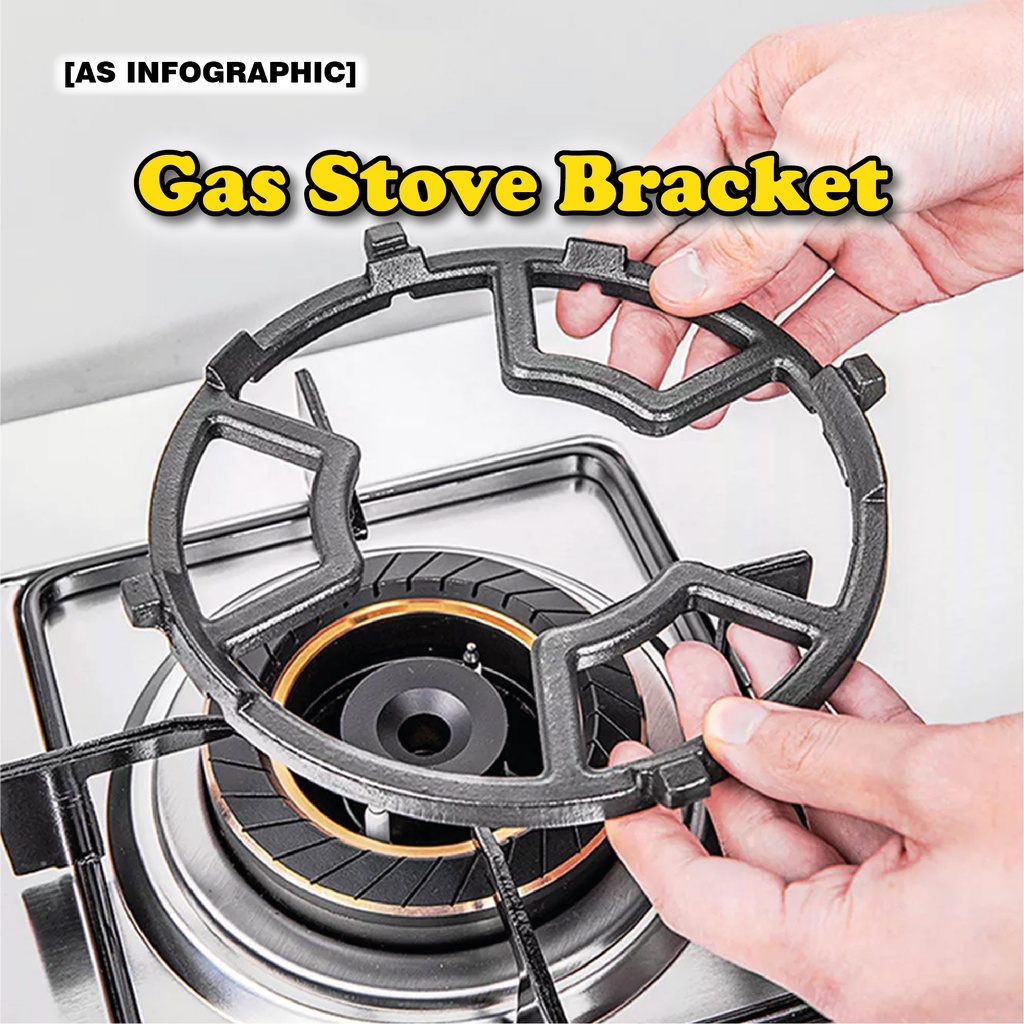 BC Gas Stove Bracket Stand Non-slip Holder 4&5 Ear Anti-skid Cookware ...