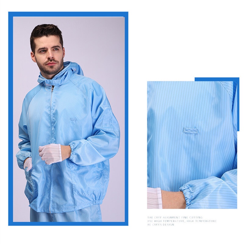 ESD PPE Jumpsuit Washable Reusable Anti Static Coverall Cleanroom Cloth ...