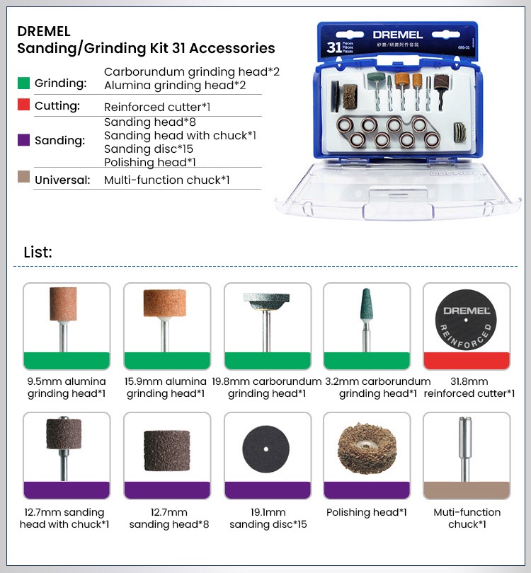 Dremel Grinding Tools Accessory Kit Cutting Disc Carving Drill Bit ...