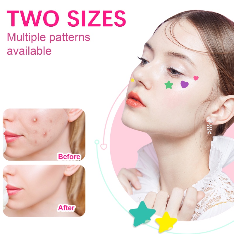 1 Pc Colorful Love Star Acne Patch Face Spot Stickers Waterproof Acne ...