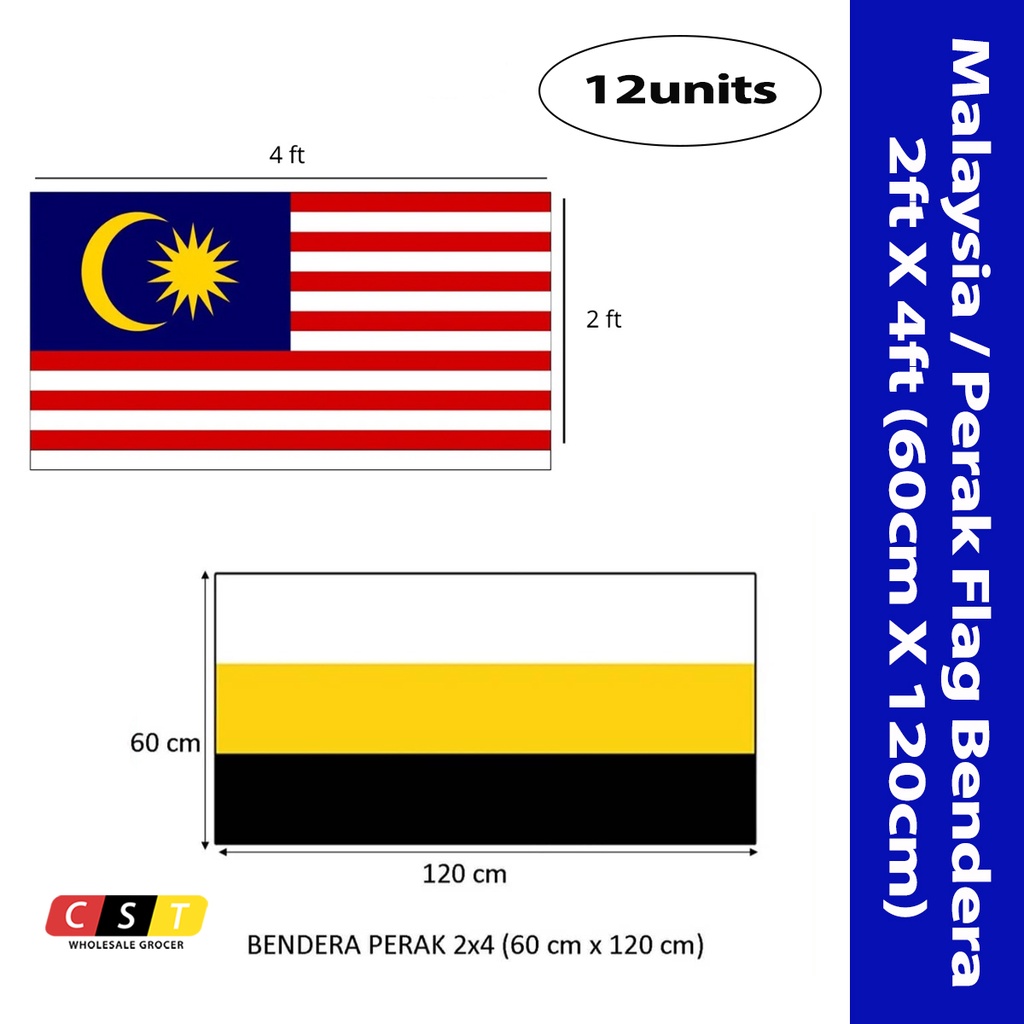 2X4 Bendera Malaysia / Perak Flag X 12 Units | Shopee Malaysia