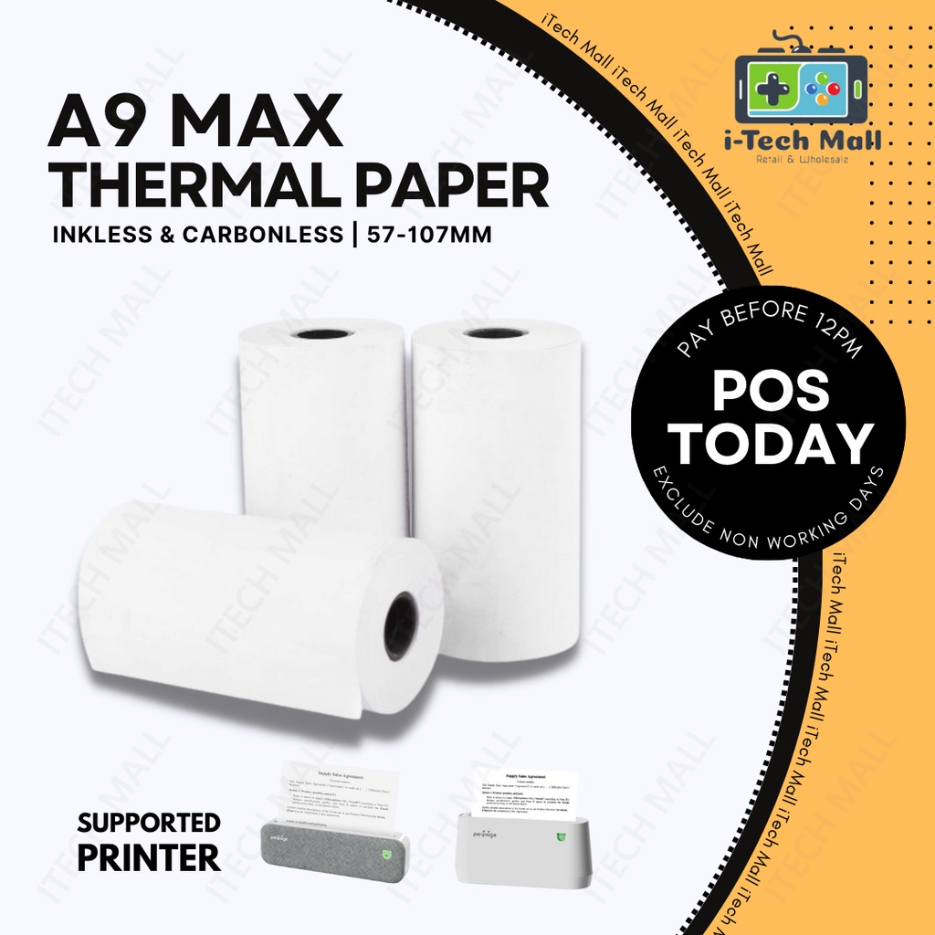 (3PCS) PeriPage A9 A9s Max A40 Thermal Label Printable Paper Sticker ...