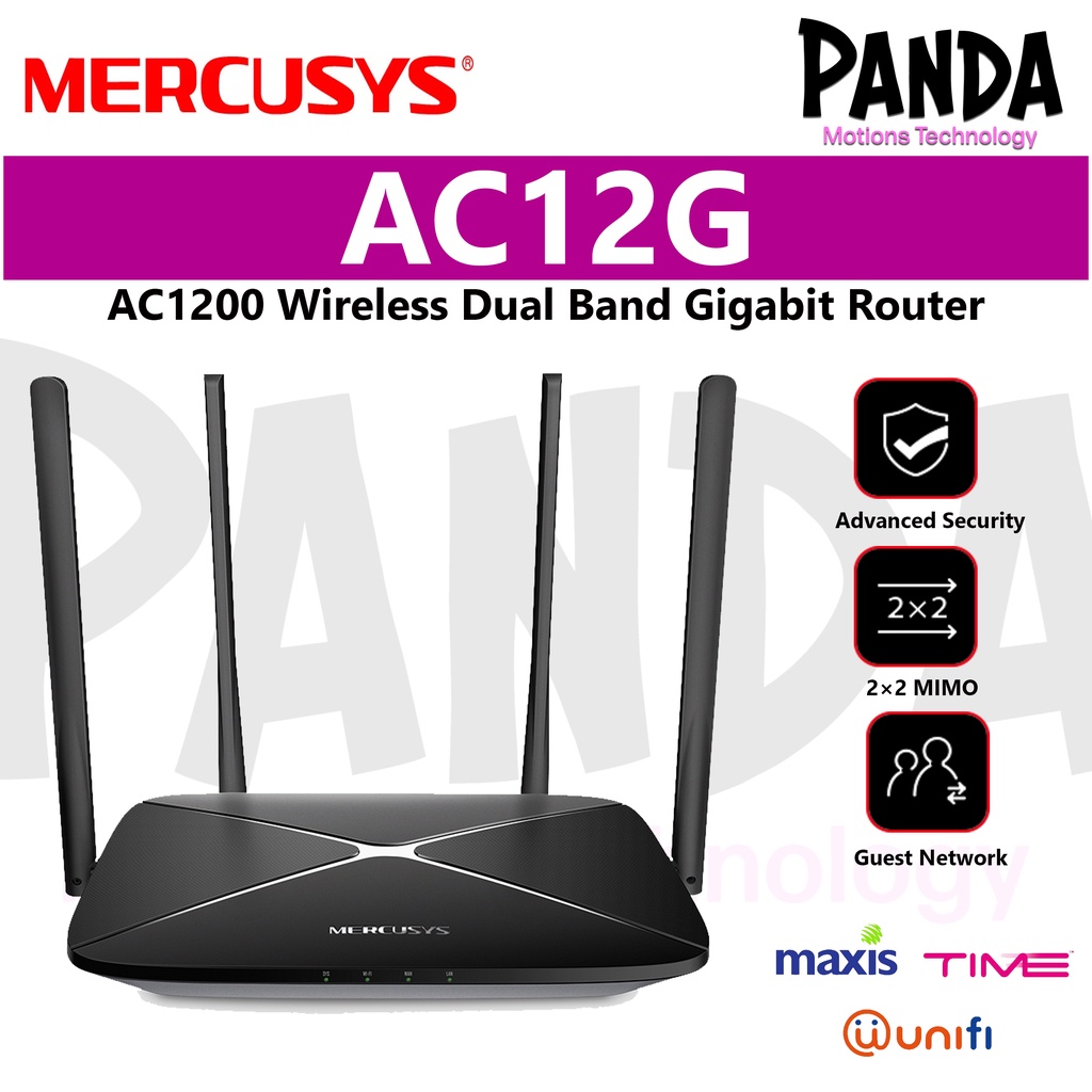Mercusys AC1200 Wireless Dual Band Gigabit Router (AC12G) | Shopee Malaysia