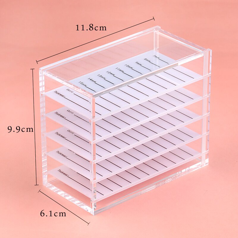5 Layers Eyelash Storage Box Acrylic Pallet False Eyelashes Case Holder ...