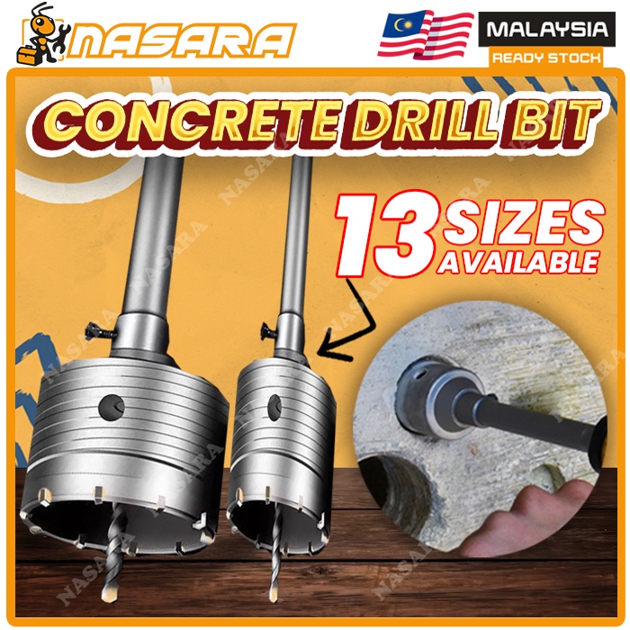 Nasara 45mm - 150mm Concrete Drill Bit Wall Hole Saw Core Cutter Opener ...