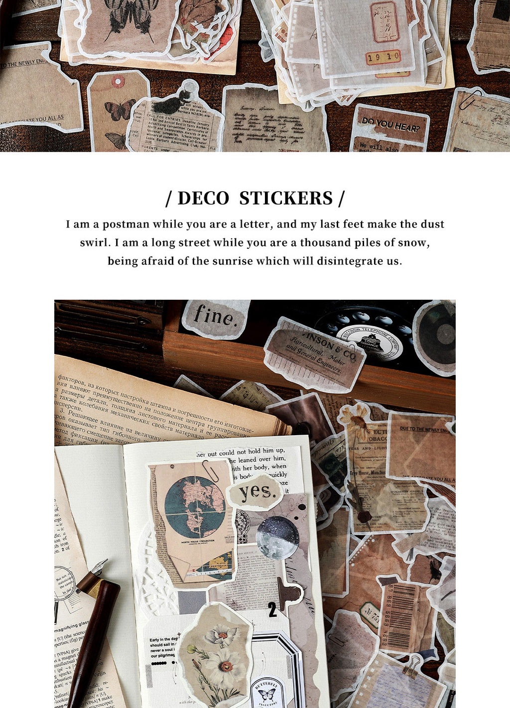 Journamm 40pcs/pack Creative Washi Stickers DIY Scrapbooking Collage ...