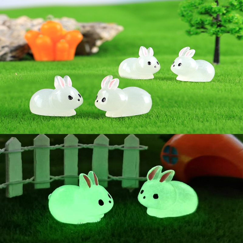 [ Featured ] Luminous Rabbit Resin Ornament Mini Fairy Glowing Rabbits ...