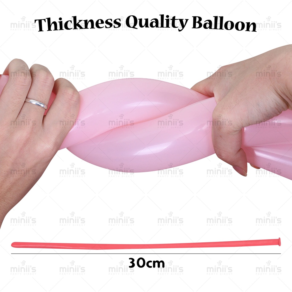 MINIIS PARTY 10pcs Long Balloon 260 Balloon Long Ballon Panjang Twist ...