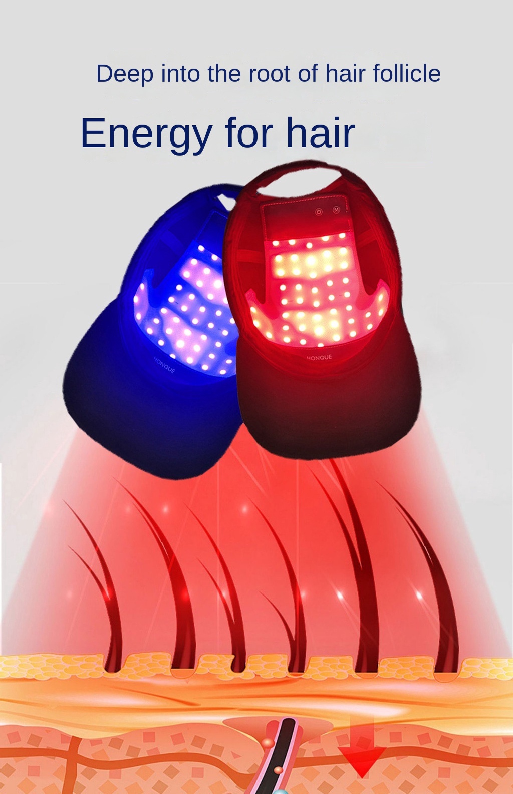 [Ready Stock] Infrared Hair Growth Instrument Red and Blue Light Hair ...