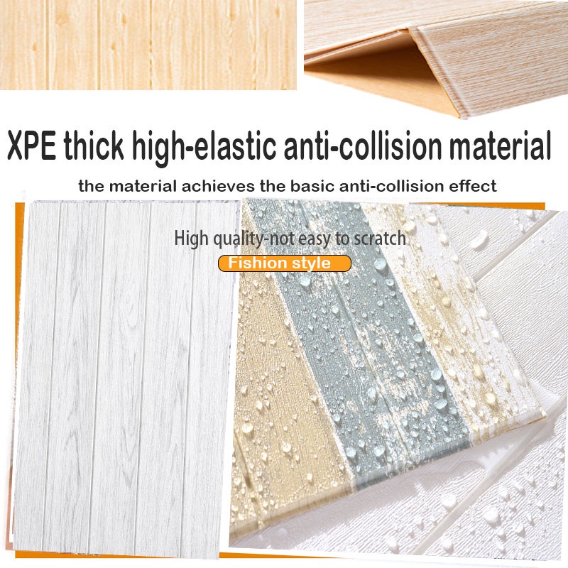 Wallpaper Adhesive Decor Design Wall paper Dinding BIG SIZE Wood Wall ...