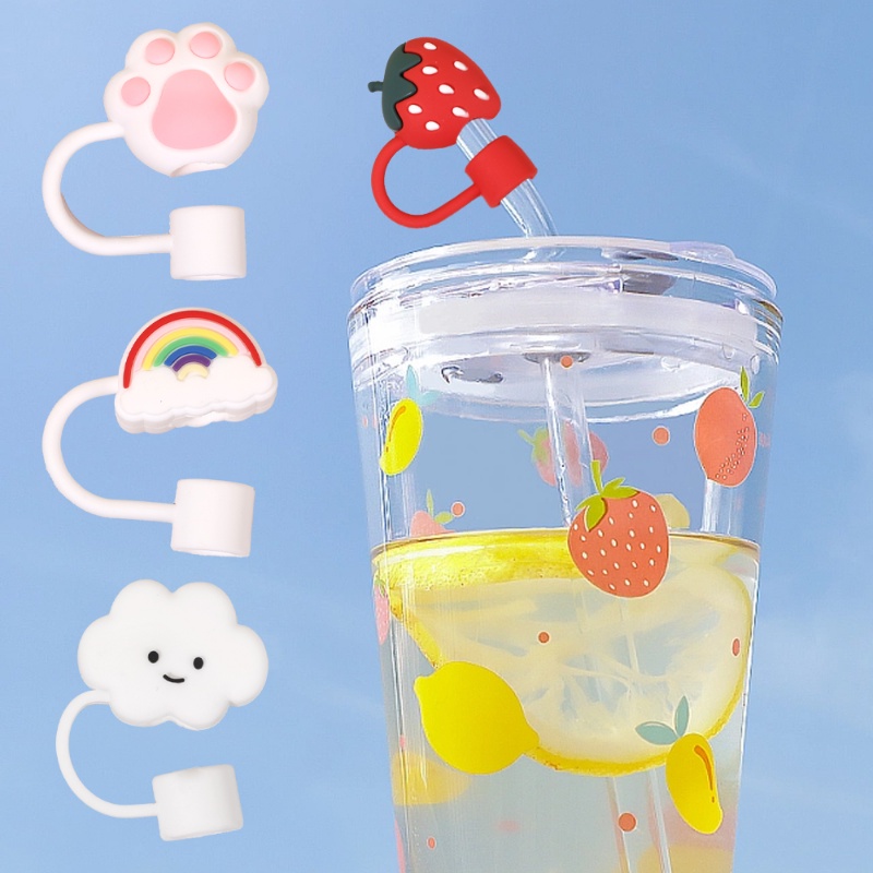 Creative Cloudy Rainbow Strawberry Straw Sealing Tools / Cartoon Cute ... Creative Cloudy Rainbow Strawberry Straw Sealing Tools / Cartoon Cute ...