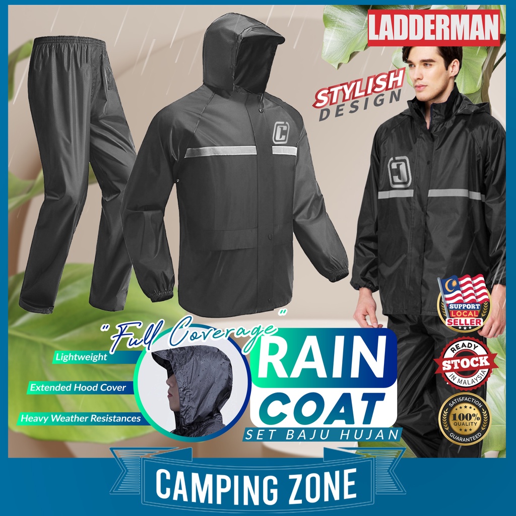 LADDERMAN Rain Coat Set Baju Hujan Motor Lelaki Perempuan Men Jaket ...