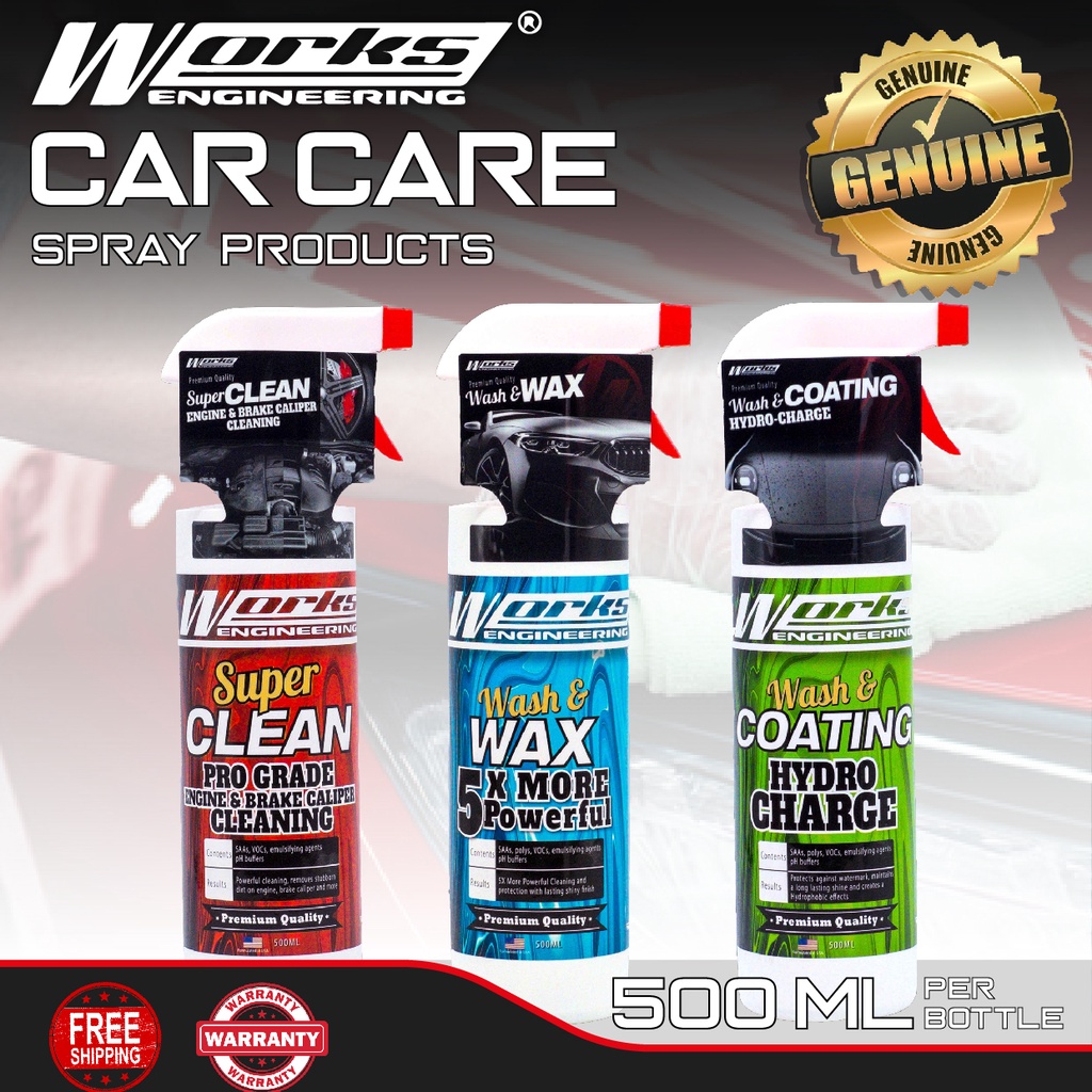 Works Engineering Car Care Detailing Wash & Wax Coating Super Clean ...