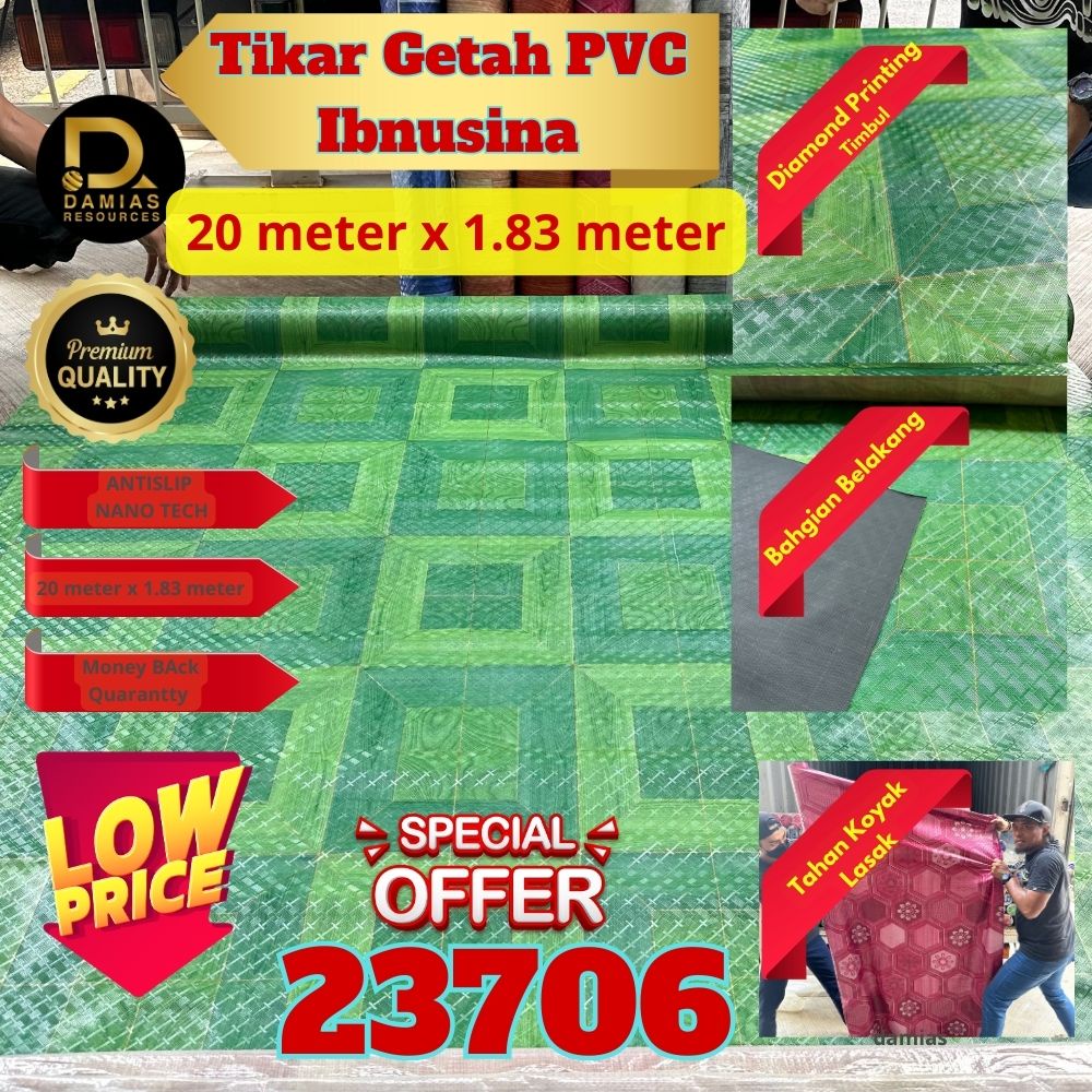 Tikar Getah PVC Gulung Tanpa Span / Rubber Mat New Design Home ...