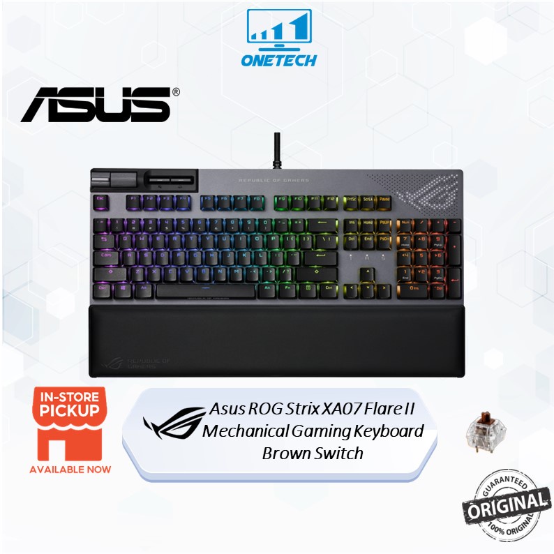 Asus ROG Strix XA07 Flare II Animate Mechanical Keyboard - Brown Switch ...