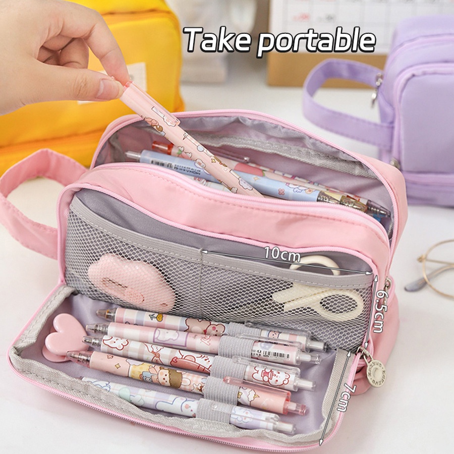 Large-capacity Pencil Case Three-layer Cute Pencil Bag Beautiful ...