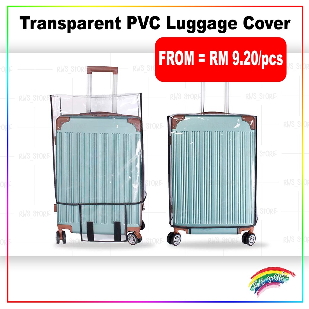 Transparent PVC Luggage Cover PVC 行李箱透明保护套 Penutup Bagasi PVC | Shopee ...