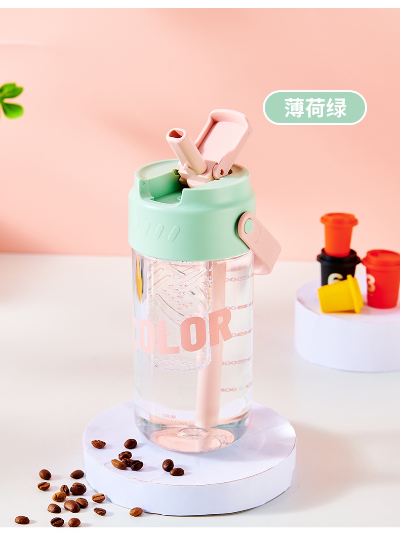 700ml Portable Coffee Cup Flower Tea Cup with Straw Independent Tea ...