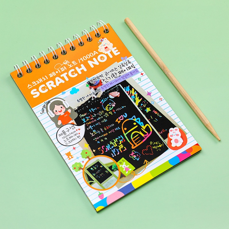 Scratch Note Book Set, Art Paper Rainbow Notes, Drawing Pad for Kids ...