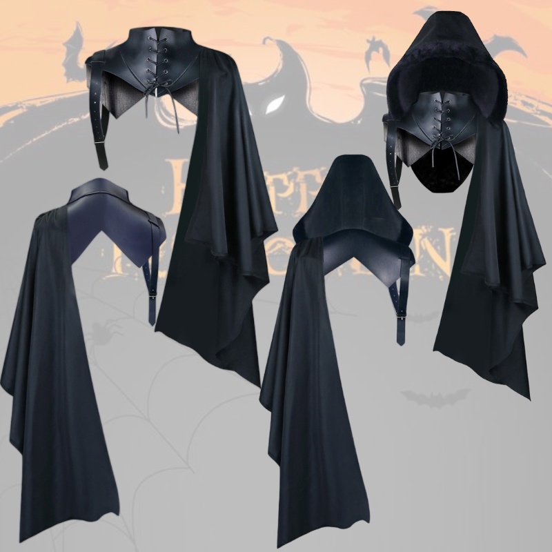 Anime Grim Reaper Cape Medieval Retro Shawl Gothic Vampire Uncapped ...