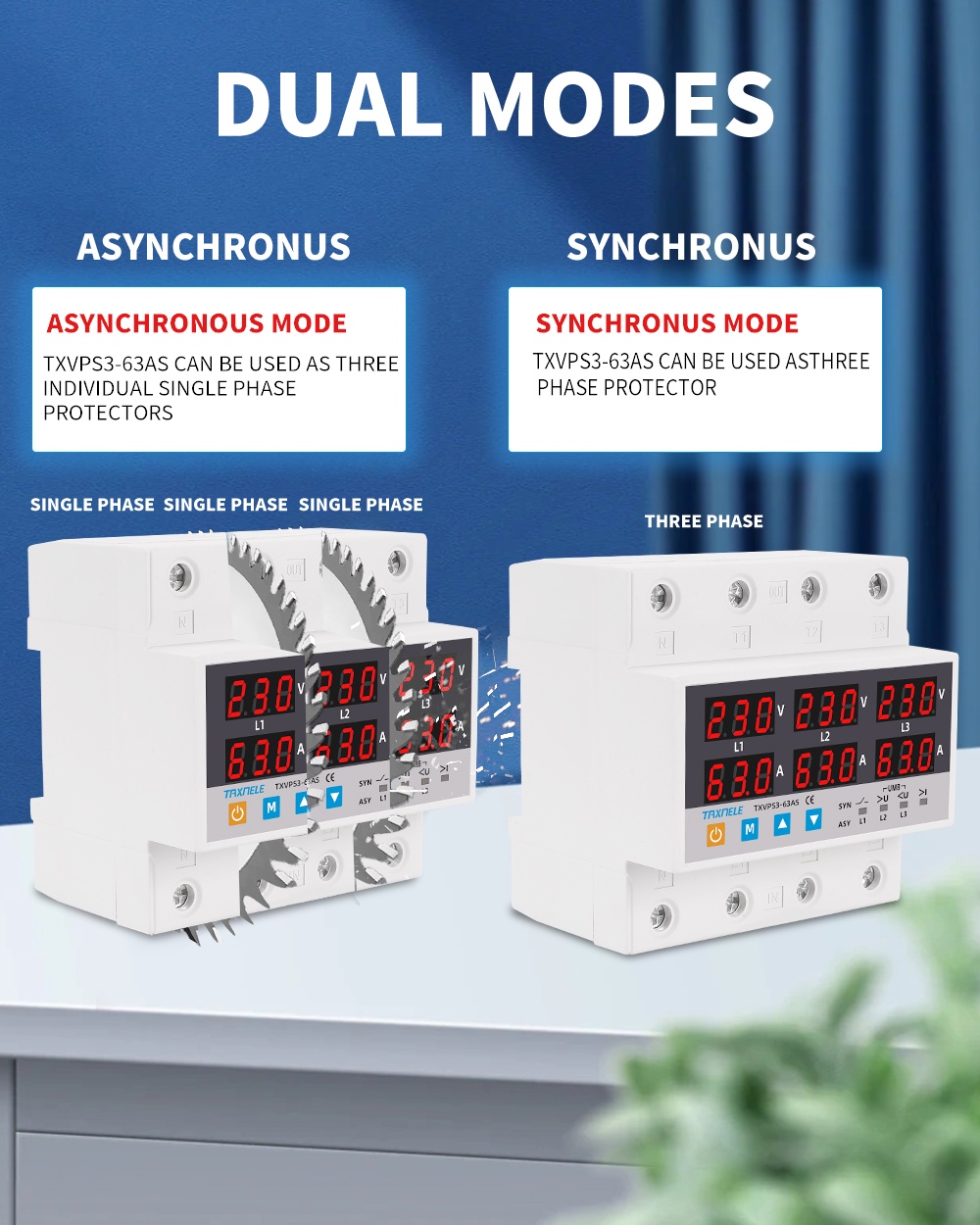 three Phase SYN ASYNC Synchronous Asynchronous Adjustable Over Under ...