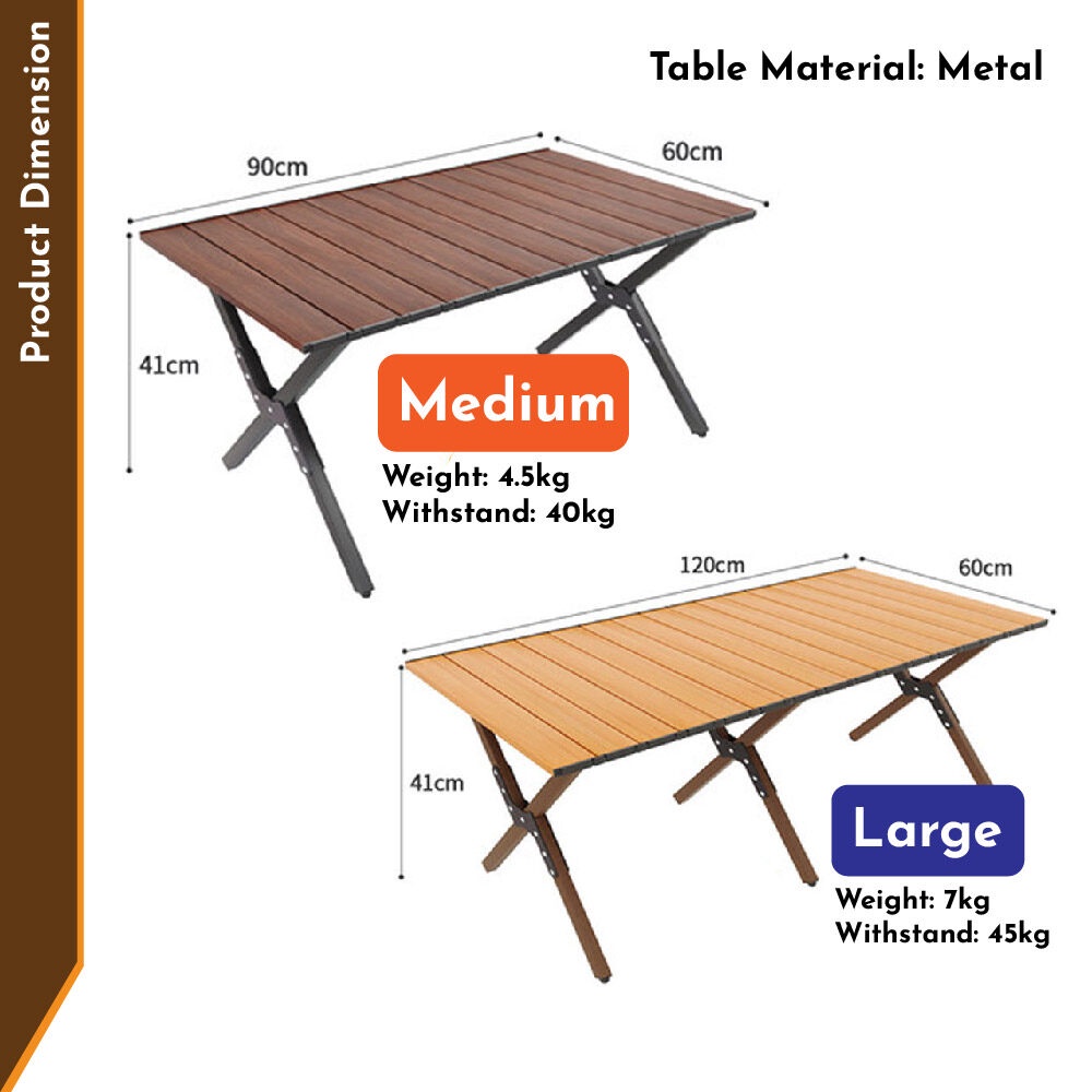 Innohut Foldable Camp Table Picnic Dining Table Outdoor Furniture Meja ...