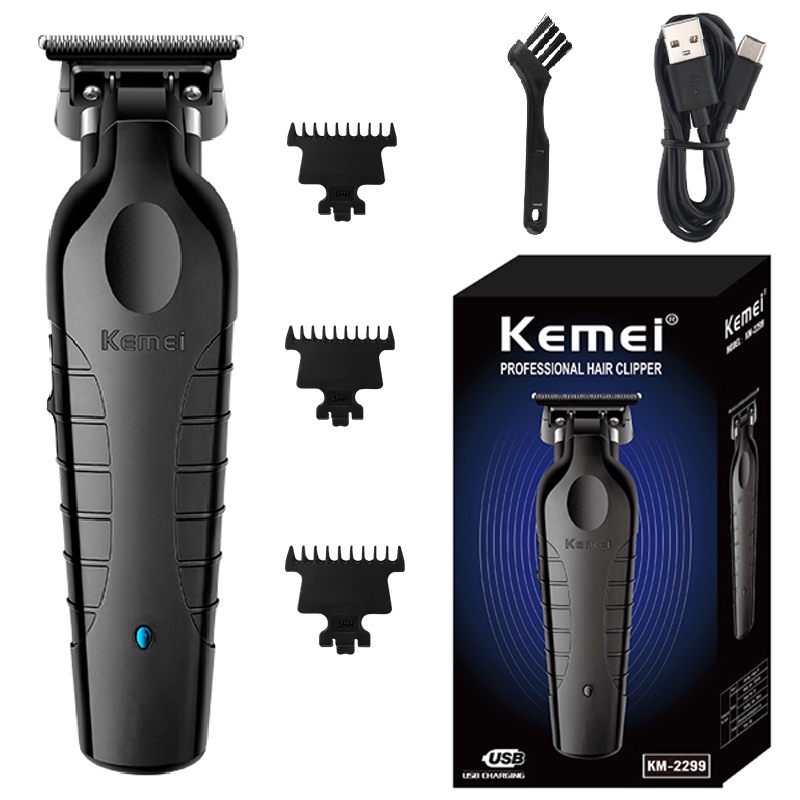 Kemei KM-2299 Professional Hair Trimmer Barber Electric Clipper Cordless Finish Cutting Machine ...