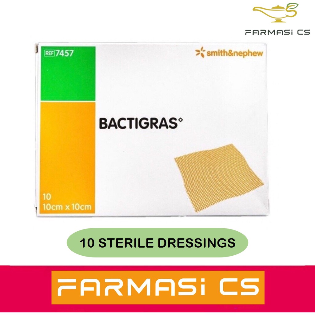 Smith & Nephew Bactigras Medicated Paraffin Gauze Dressings 10 sterile ...