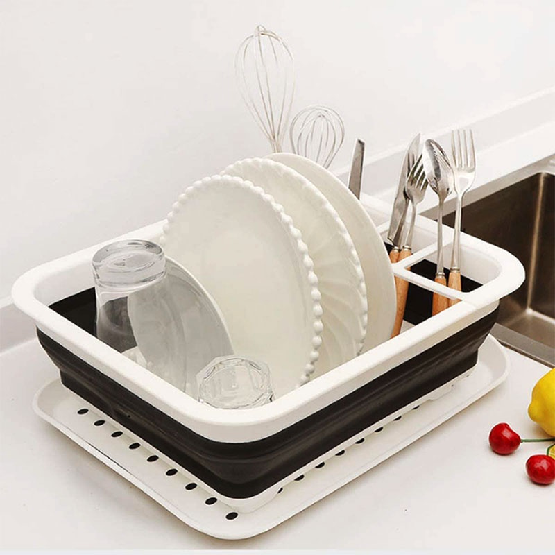 Collapsible Drying Dish Rack Kitchen Foldable Dish Drainer Storage ...