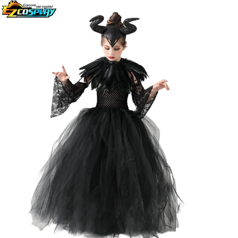 2023 Halloween Maleficent Tutu Dress Mistress of Evil Cosplay Costume ...