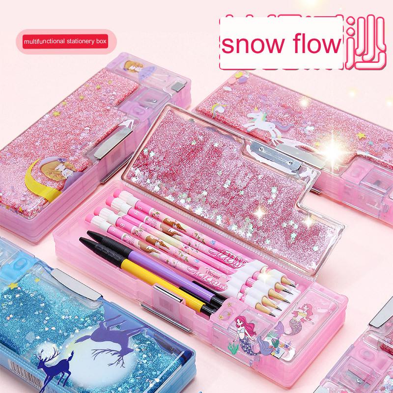BH Girl Pencil Box Pencil Case Cute Pencil Box Quicksand Stationery Box ...