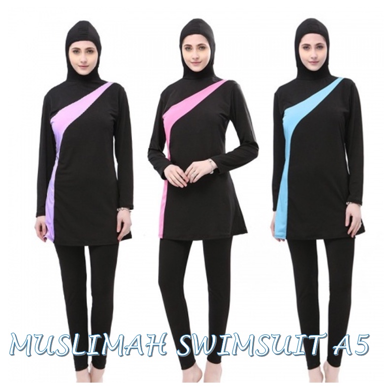HAPPYPAL Muslimah Swimsuit Hijab Women Female Swimming Suit Baju Renang ...