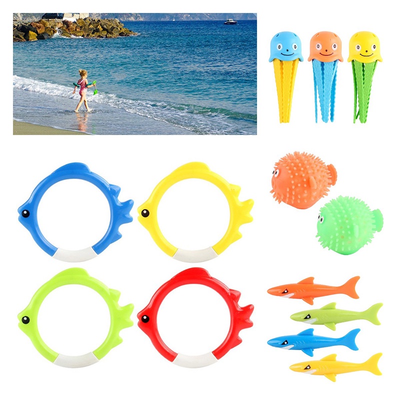 Colorful Dive Toy Set For Pool Fun Octopus, Fish, And Shark Engaging ...