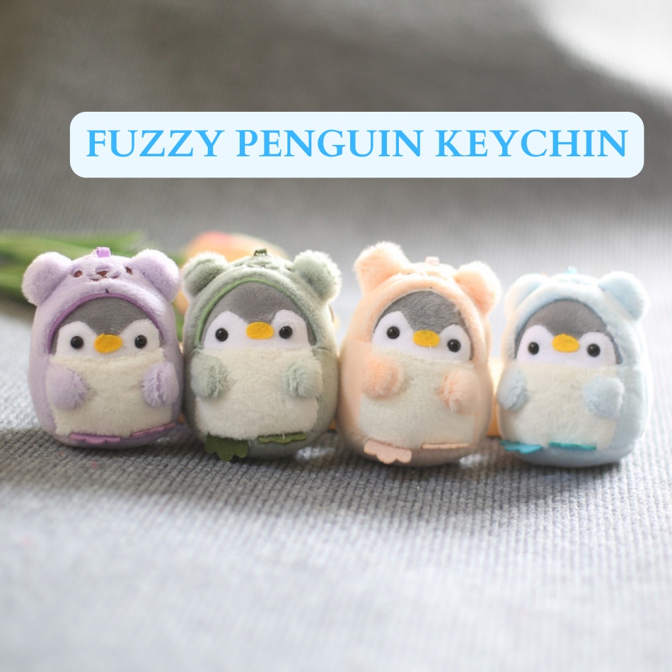 8CM Fuzzy Penguin Keychin Keychain Teddy Bear Soft Stuff Toy Cute ...