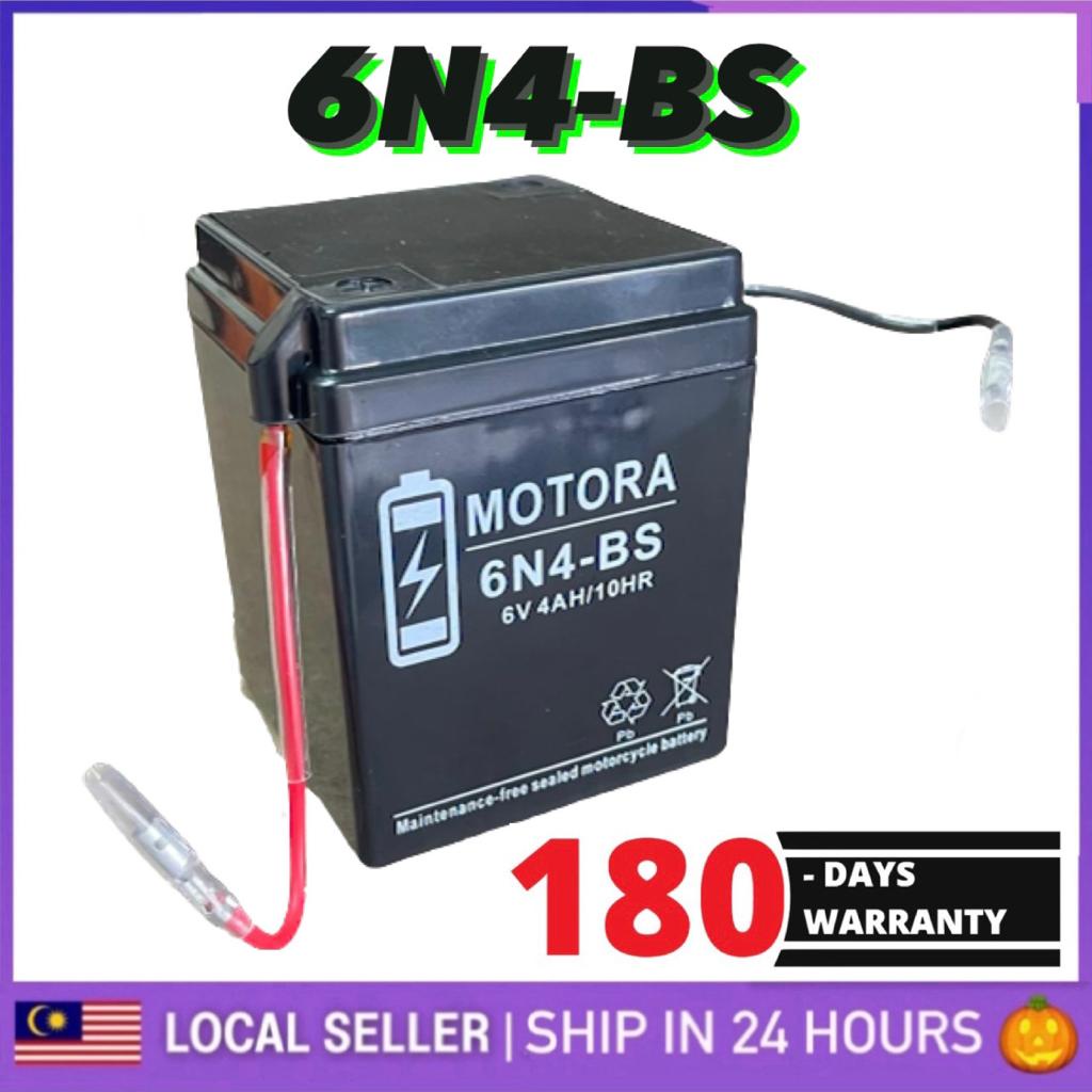 6N4 6N4-BS Battery Bateri YAMAHA Y80 HONDA C70 C90 MODENAS SUZUKI FR80 ...